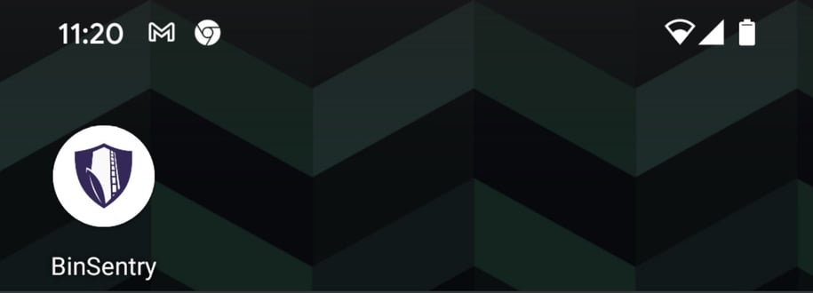 How do I set up BinSentry on my phone?